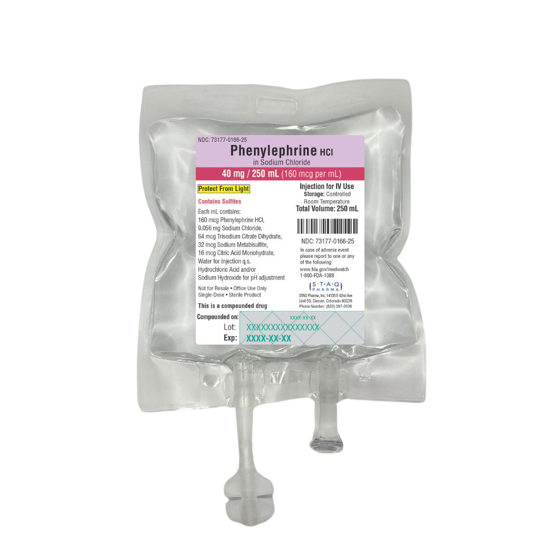 Phenylephrine HCl 40 mg / 250 mL – STAQ Pharma