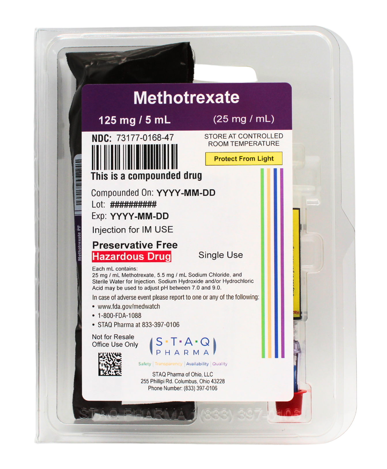 Methotrexate PF CSTD Kit125 mg / 5 mL in NaCl – STAQ Pharma